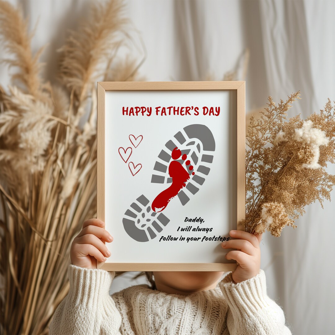 Father's Day Footprint Gift Prints, Kids' Footprint Keepsake , Teacher ...