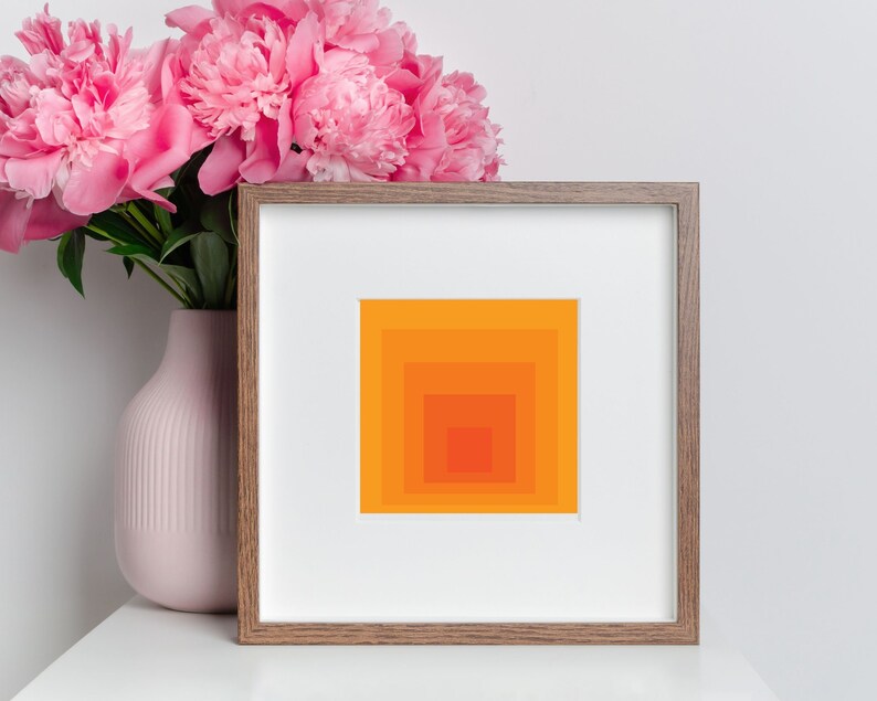 Printable Square Wall Art,square Posters,colorful Prints,orange Wall ...