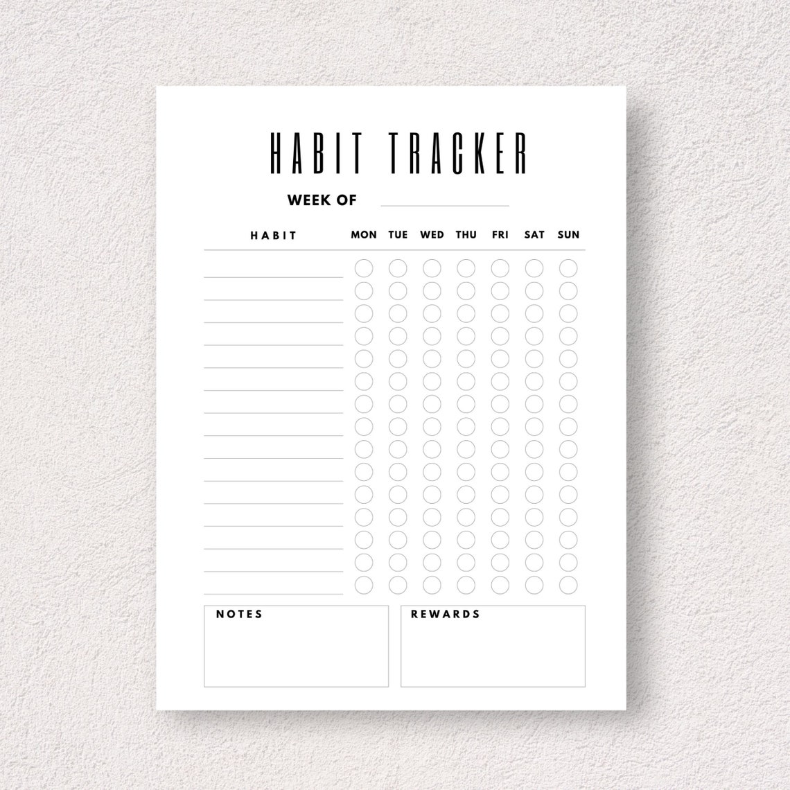 Weekly Habit Tracker Printable, Routine Tracker Template Habit ...
