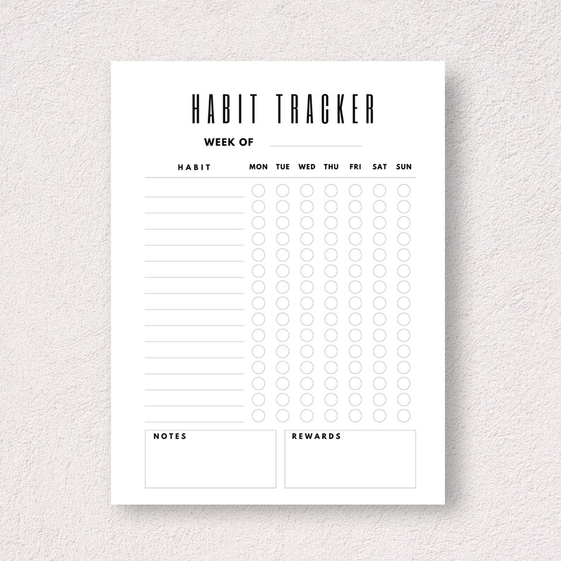 Weekly Habit Tracker Printable, Routine Tracker Template Habit ...