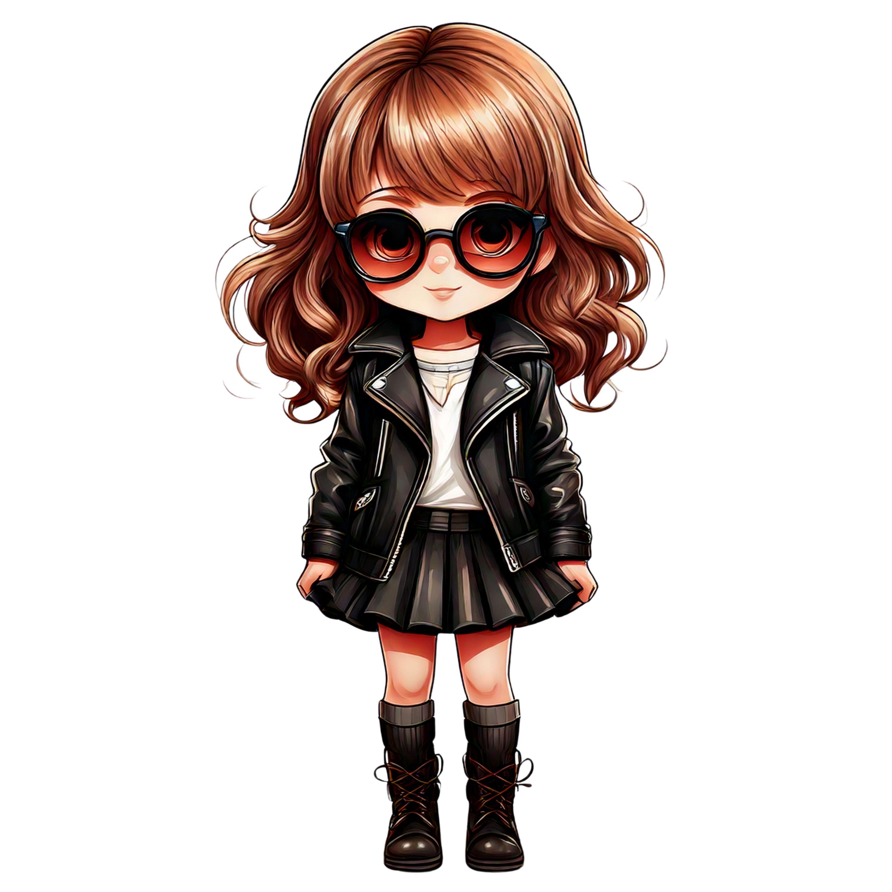 12 Chibi Girl Clipart, Rock Girl, High-quality Jpgs, Cute Rocker Girl ...