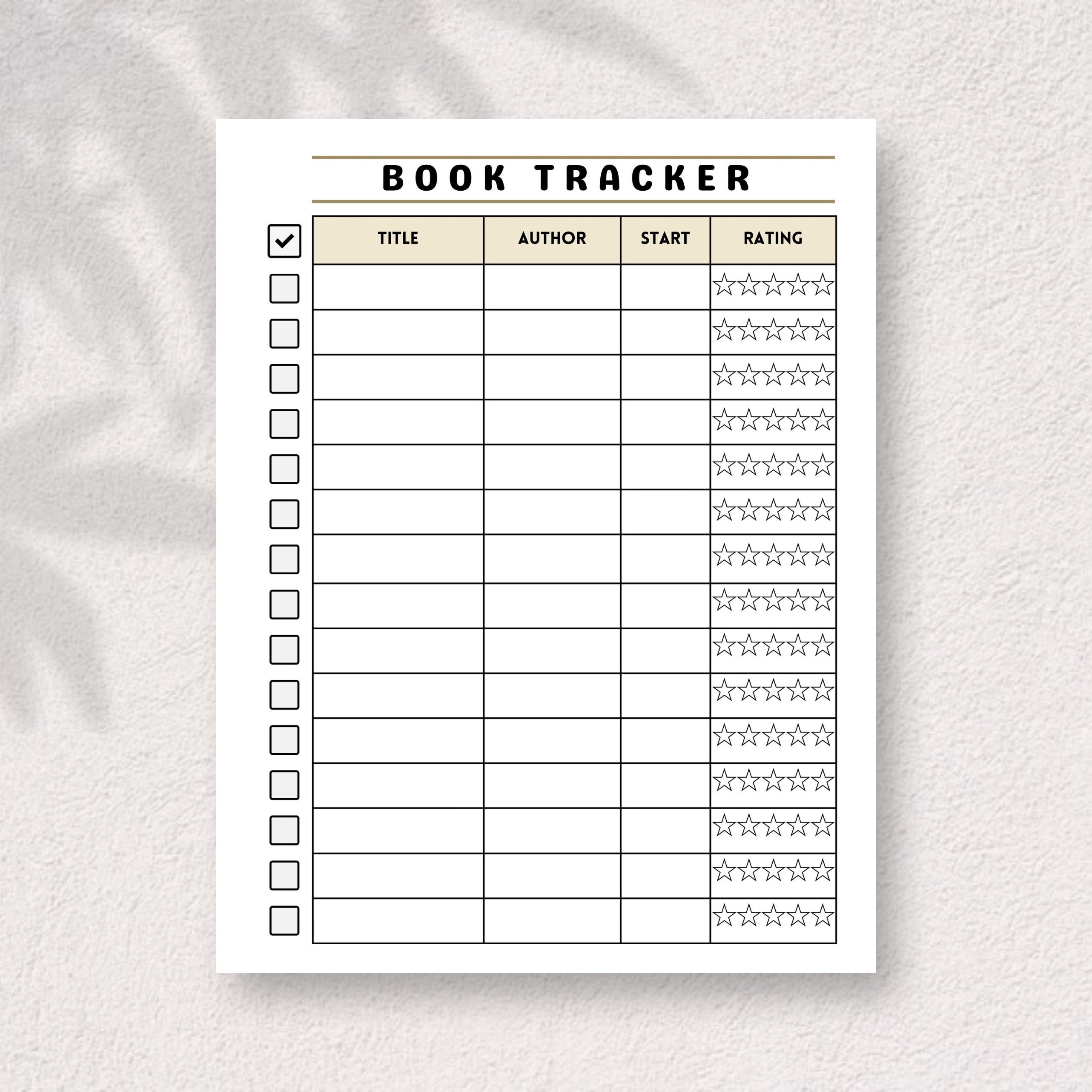 Book Tracker Printable Reading Log Printable Bookworm Checklist Book ...