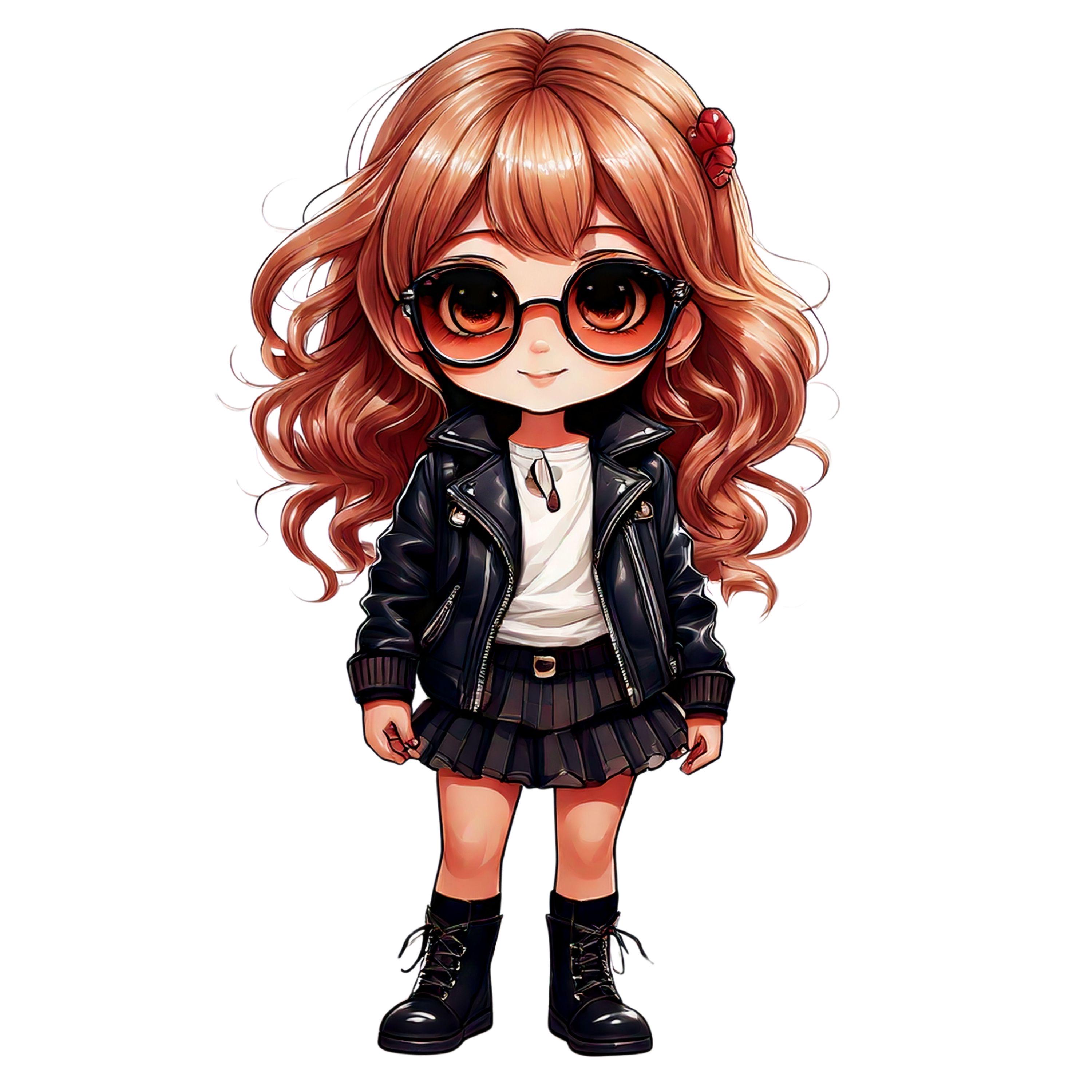 12 Chibi Girl Clipart, Rock Girl, High-quality Jpgs, Cute Rocker Girl ...