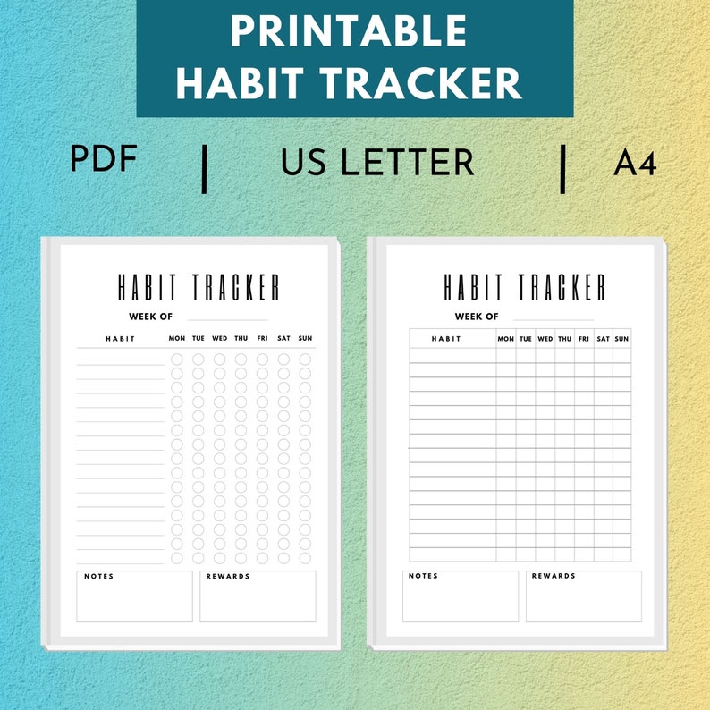 Weekly Habit Tracker Printable, Routine Tracker Template Habit ...