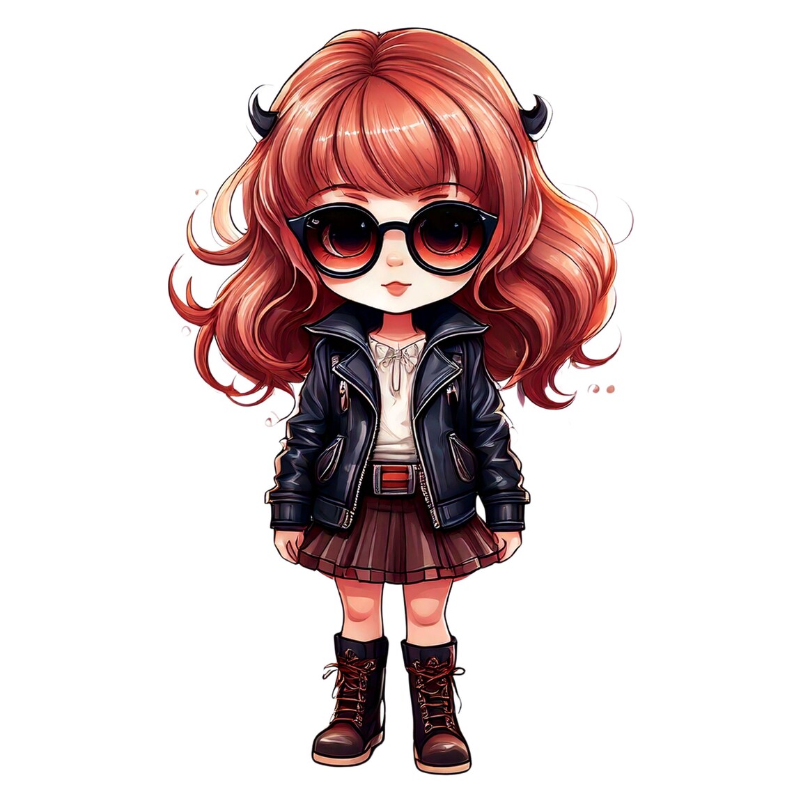 12 Chibi Girl Clipart, Rock Girl, High-quality Jpgs, Cute Rocker Girl ...