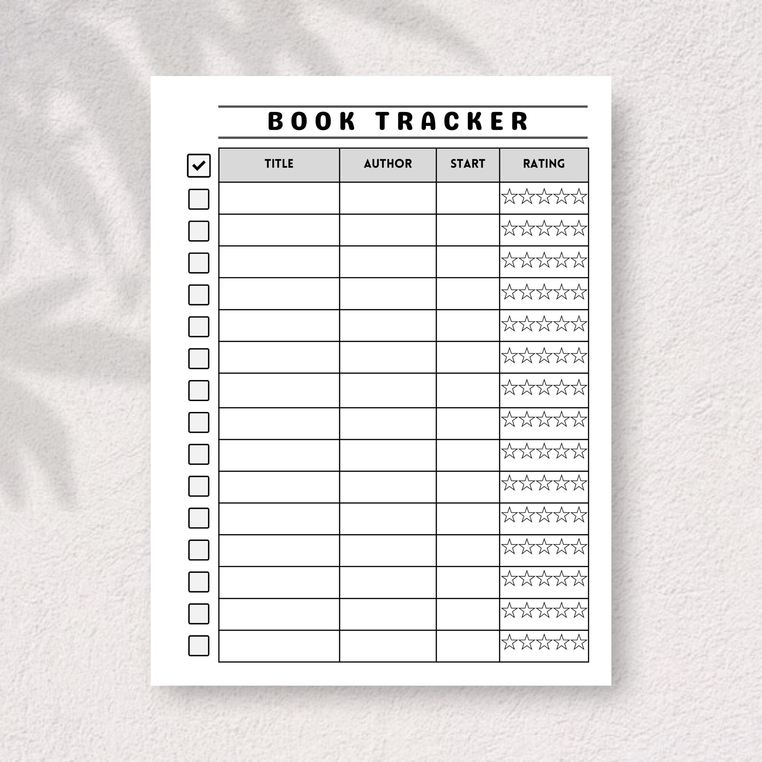 Book Tracker Printable Reading Log Printable Bookworm Checklist Book ...