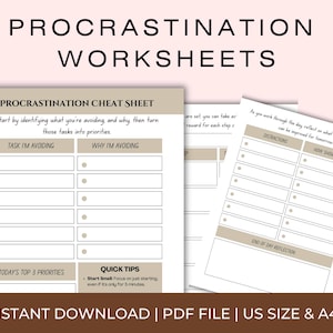 Procrastination Cheat Sheet: Daily Productivity Planner (printable PDF ...
