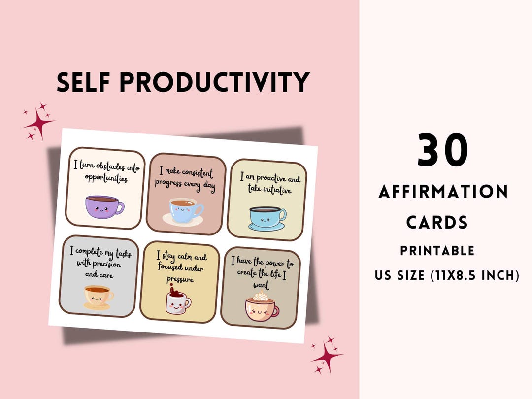 Printable Affirmation Cards, Self Productivity Quotes, Self Motivation ...