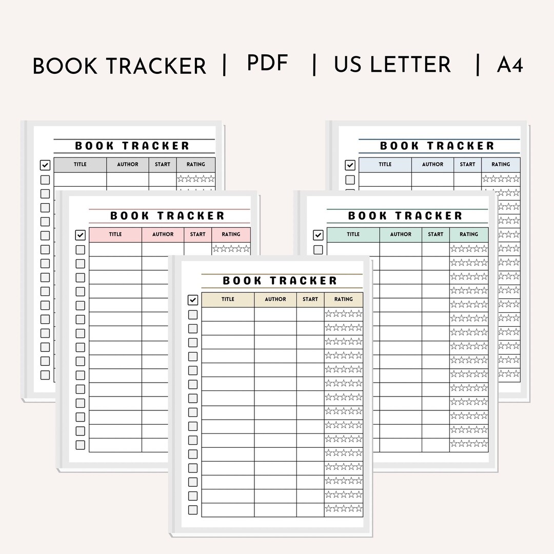 Book Tracker Printable Reading Log Printable Bookworm Checklist Book Reading List - Etsy