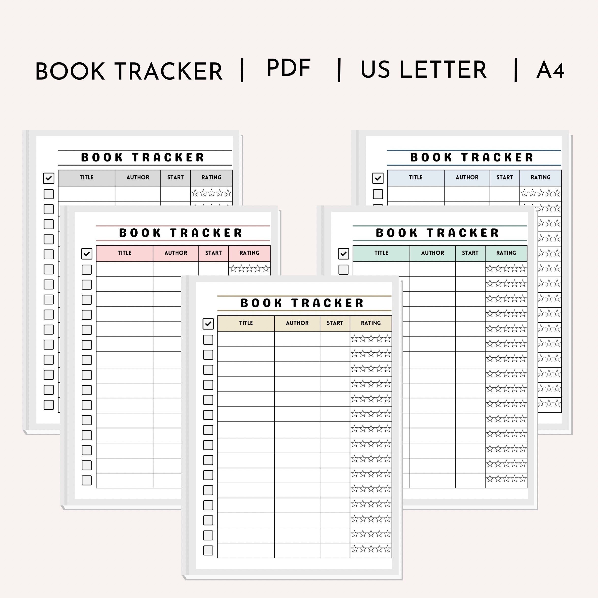 Book Tracker Printable Reading Log Printable Bookworm Checklist Book ...