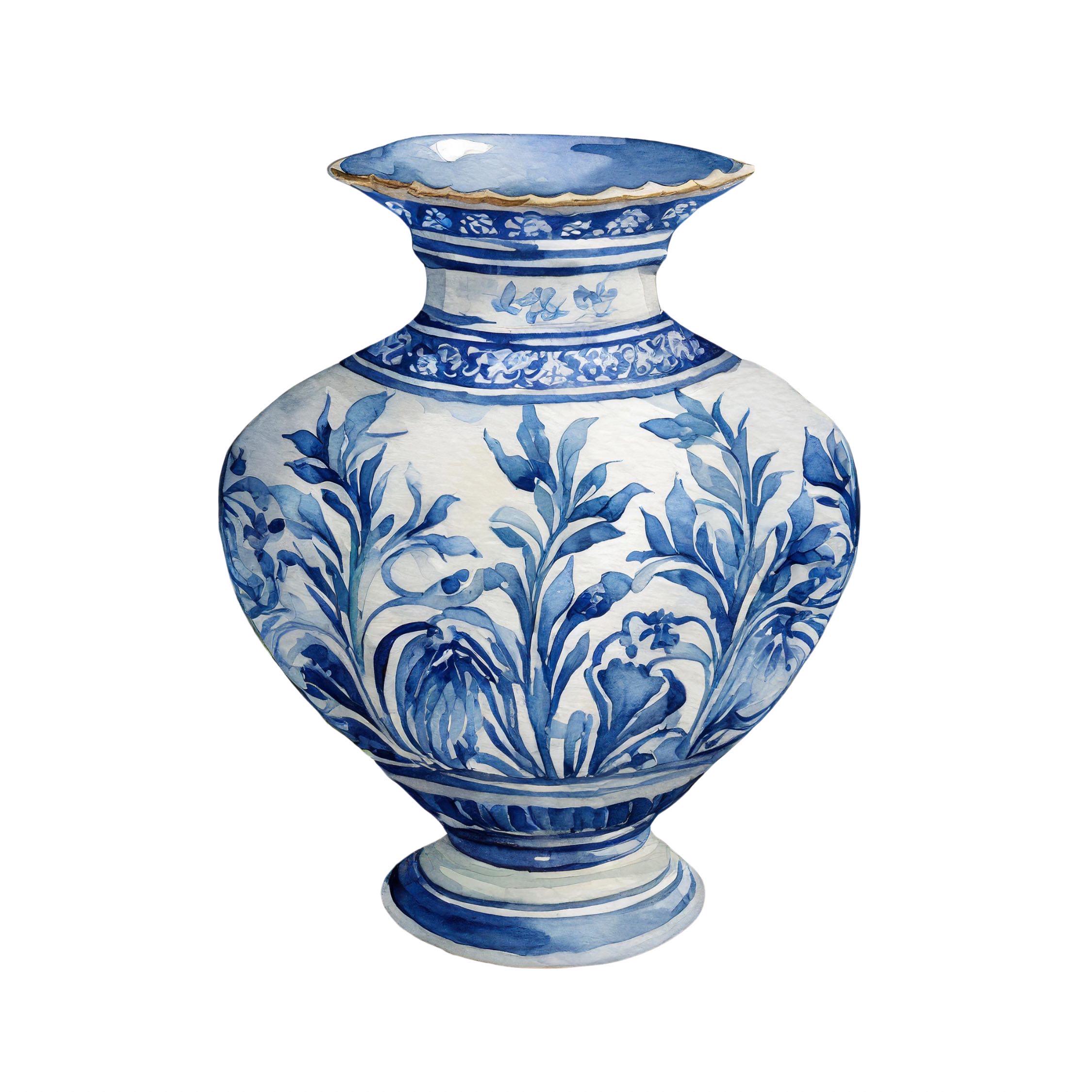 Watercolor Chinoiserie Jars, 10 Pngs, Transparent Background ...