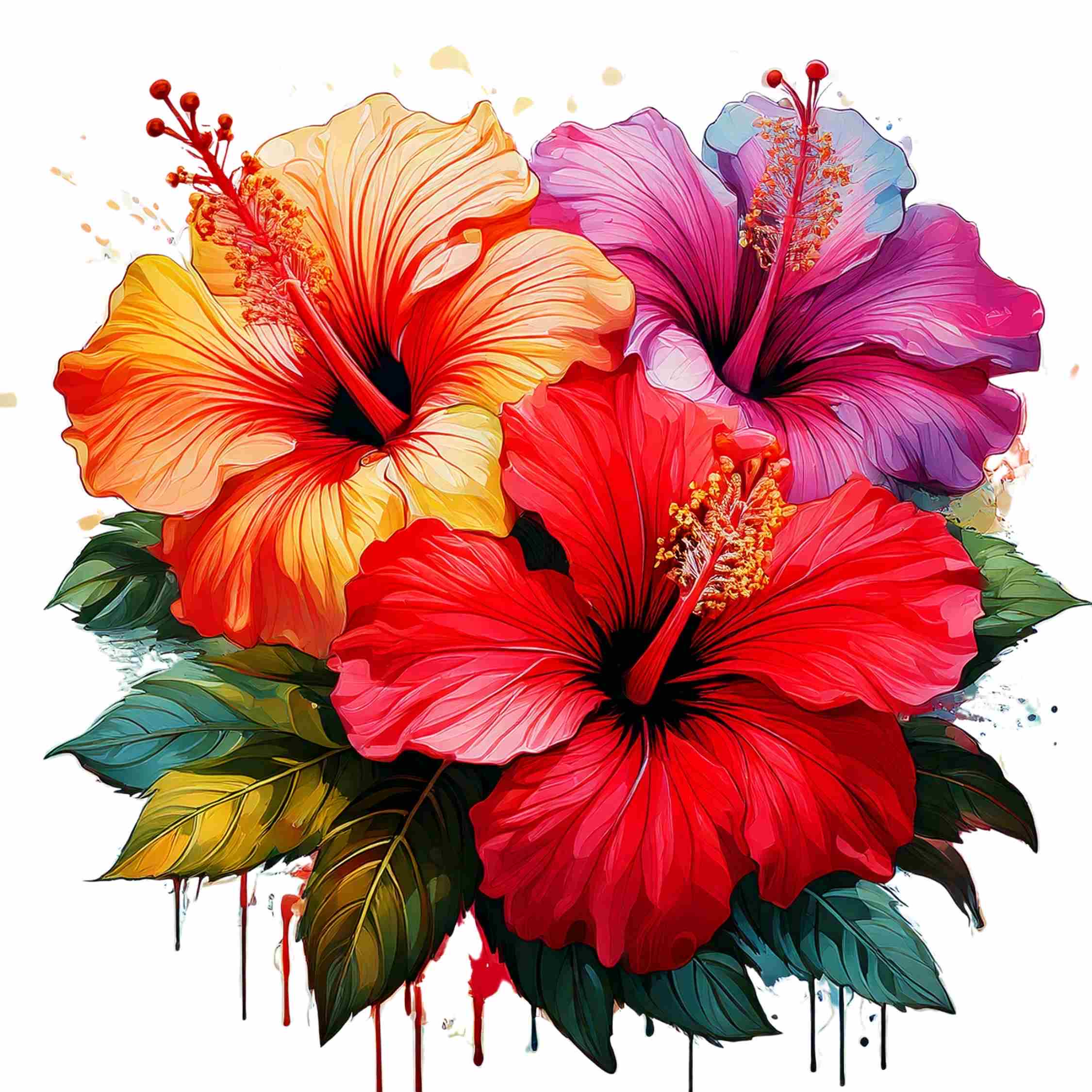 Hibiscus Flower Clipart: Tropical PNG Graphics (digital Download) - Etsy