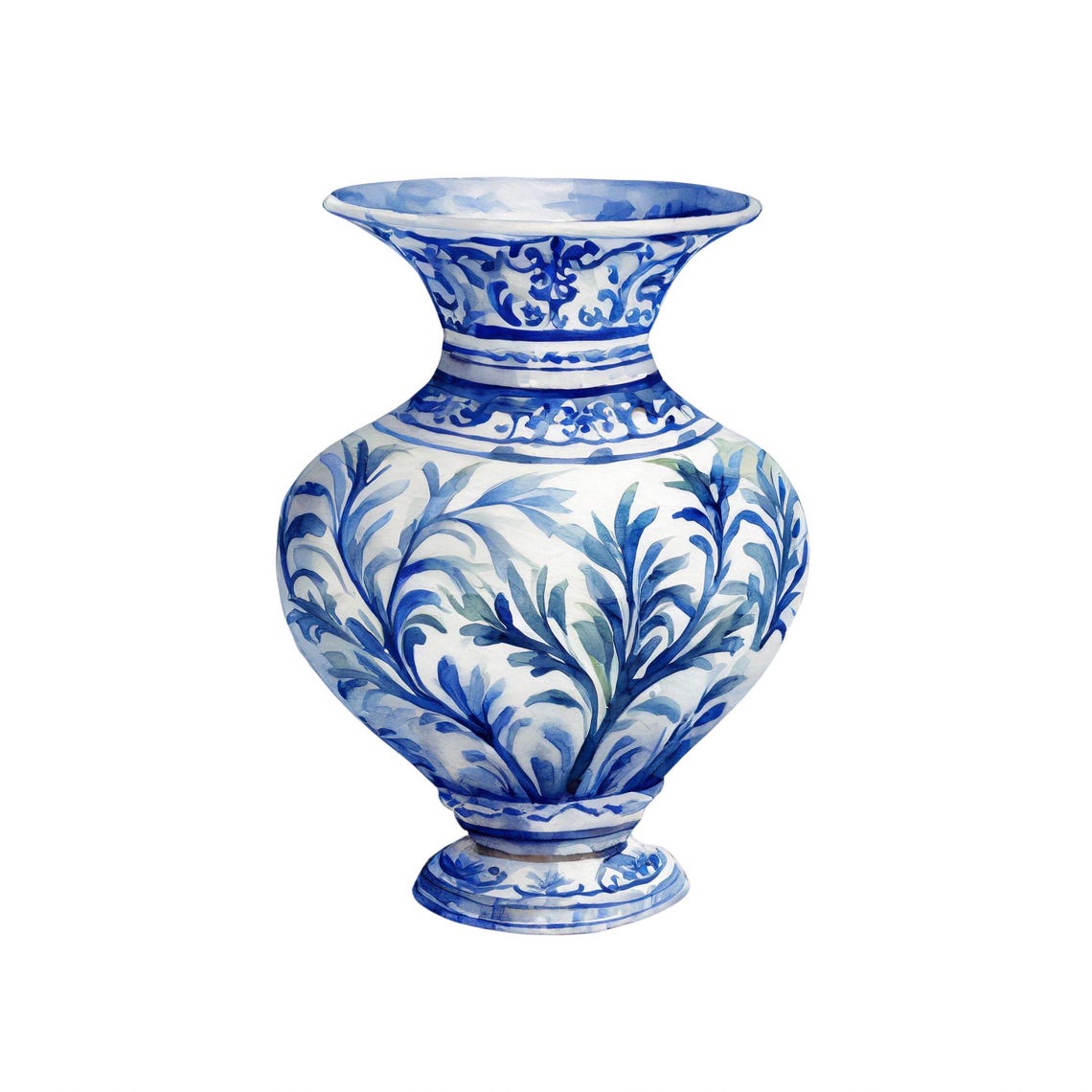 Watercolor Chinoiserie Jars, 10 Pngs, Transparent Background ...