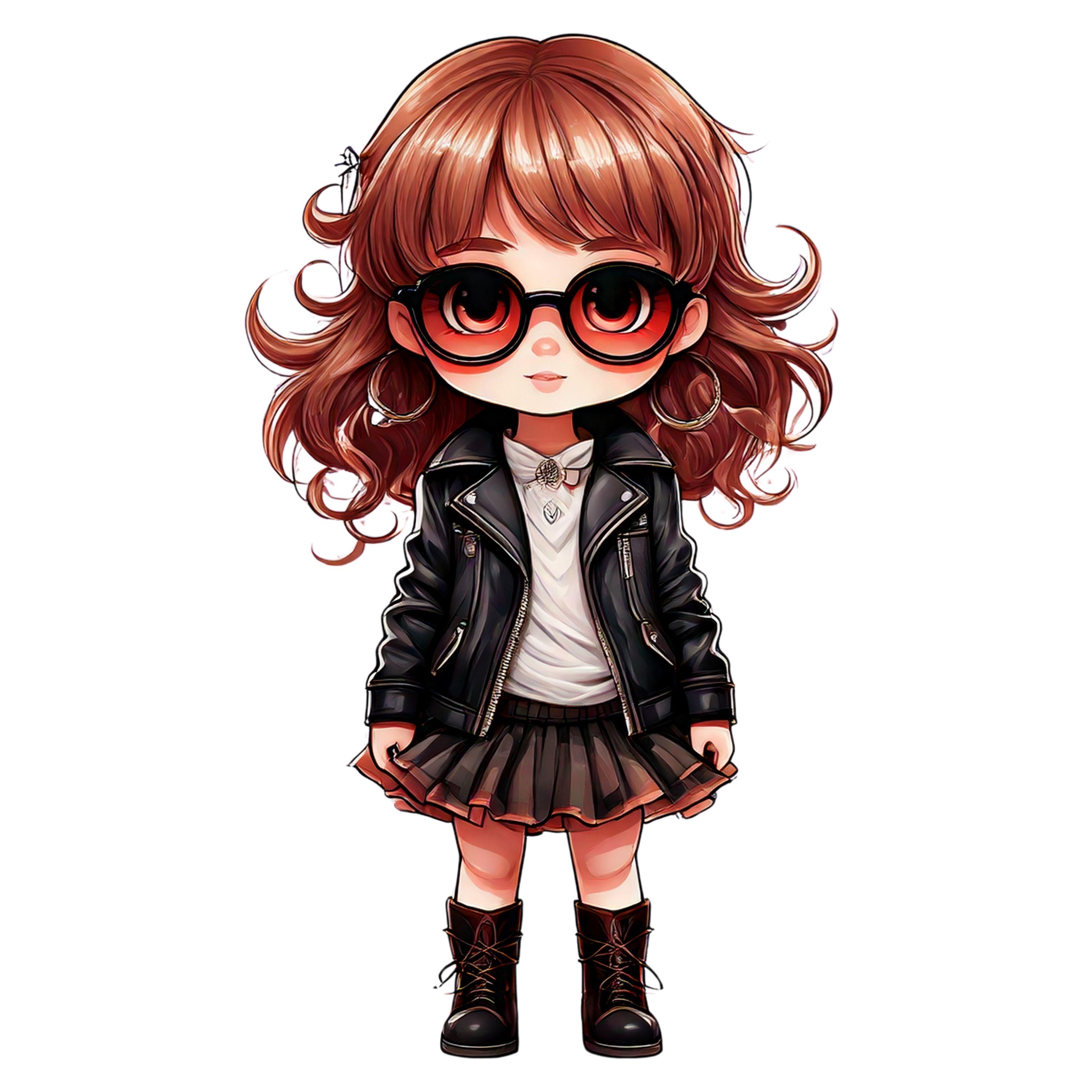 12 Chibi Girl Clipart, Rock Girl, High-quality Jpgs, Cute Rocker Girl ...