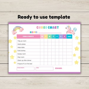 Kids Chore Chart Printable Summer Routine Chart Children - Etsy
