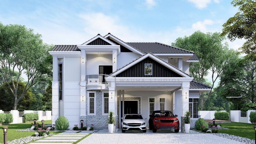Edesign MCS 003 | 5 Bedrooms 4 Bathrooms | Modern Classic Style | House Design | 3D House ...