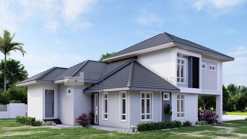 Edesign MCD 002 4 Bedrooms 4 Bathrooms House Design 3D House Modern House Attic Design ...