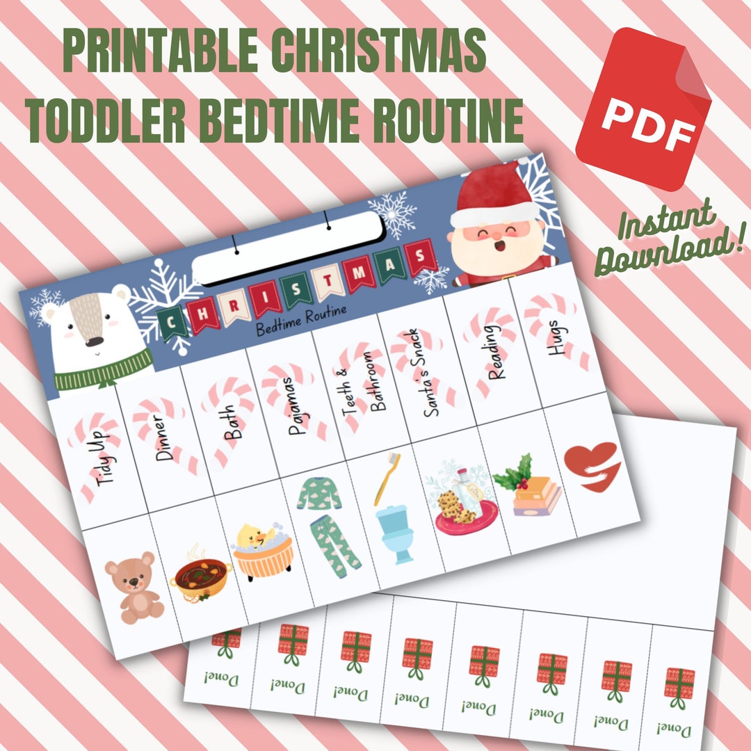 Tabla de rutinas navideñas para dormir imprimibles para - Etsy España