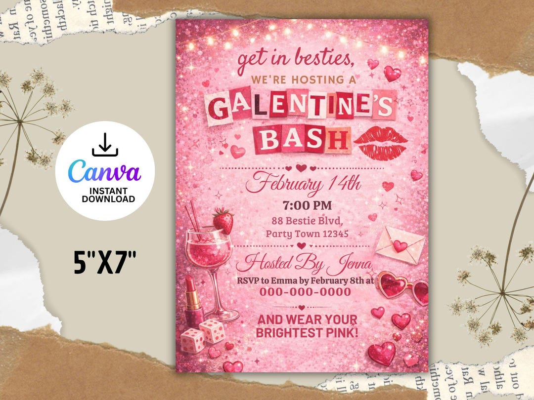 Editable Burn Book Galentine's Day Invitation, Girls Party (PDF) - Etsy