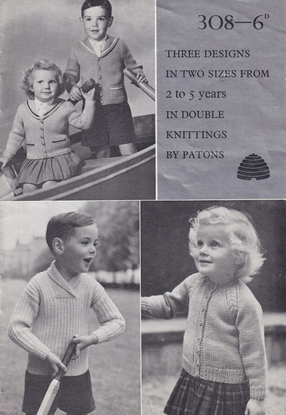 Vintage Toddler Jacket Knitting Pattern PDF – 3 Patons Styles Ages 2–5 ...