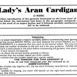 Vintage Aran Cardigan Knitting Pattern: Sirdar 7834, Women's DK Yarn ...