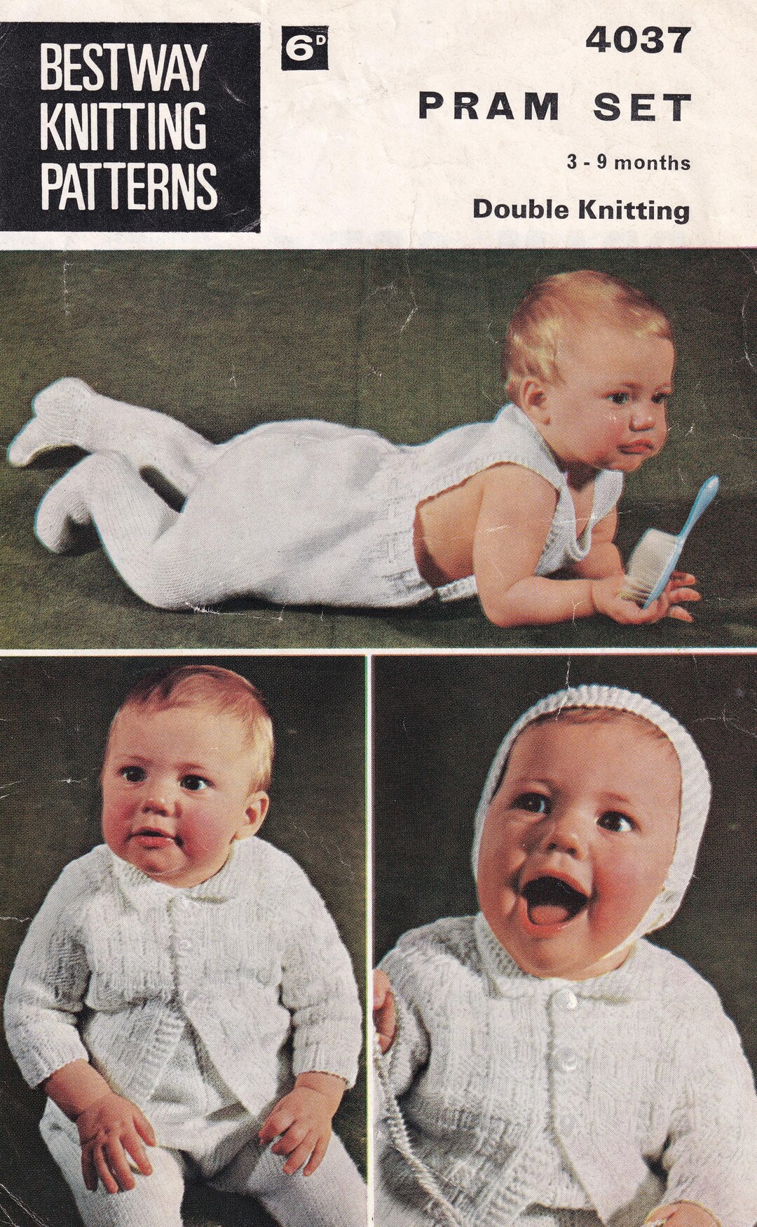 Vintage Baby Pram Set Knitting Pattern PDF – Bestway 4037 Coat, Helmet ...
