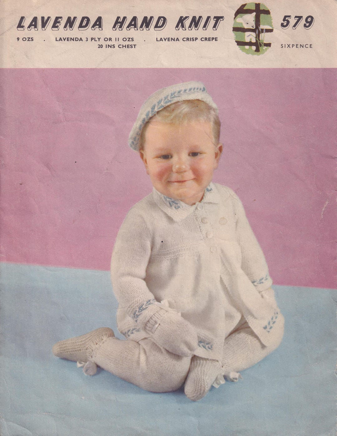 Vintage Baby Pram Set Knitting Pattern PDF: Coat, Bonnet, Mittens ...