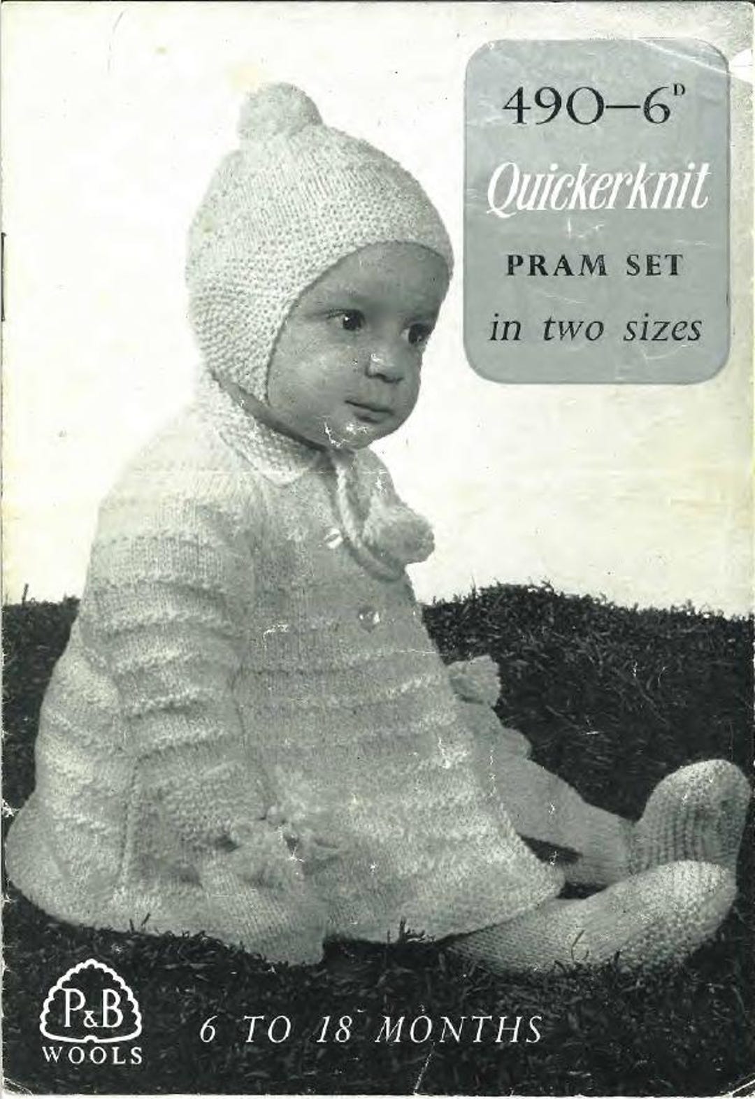 Vintage Baby Pram Set Knitting Pattern PDF – Coat, Cap & Mitts 6–18 ...
