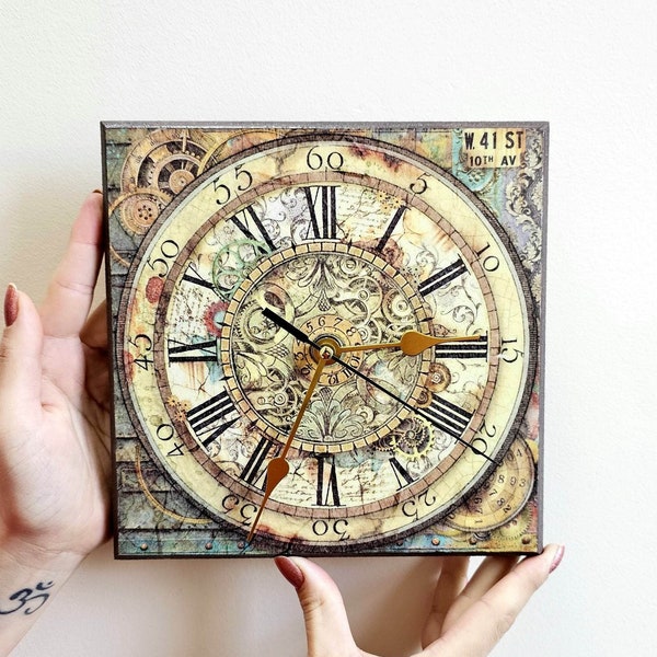 Decoupage Clock - Etsy UK