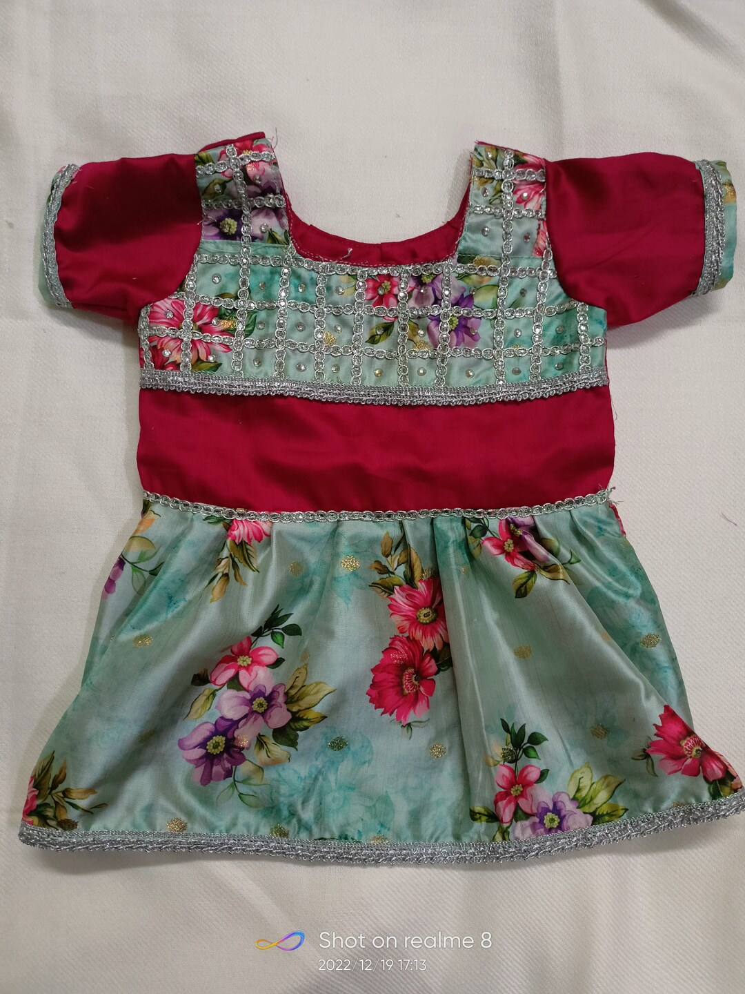 Beautiful off Green and Pink Heavy Work Frock Set - Etsy