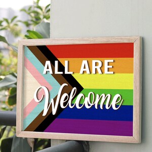 Everyone is Welcome Here Sign, Inclusion Sign, LGBT, LGBTQ, LGBTQIA ...