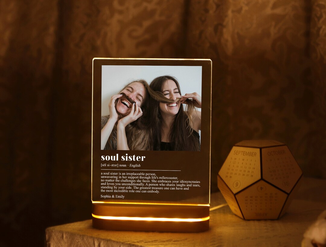 Custom Best Friend Photo Gift, Personalized Acrylic Night Light, Gift ...