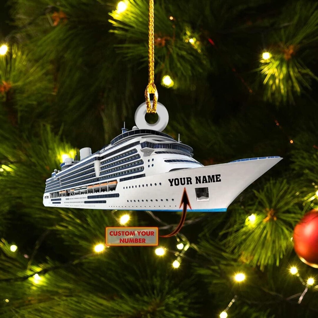 Personalized Cruise Ship Ornament, Cruise Ship Motor Boat Gift ...