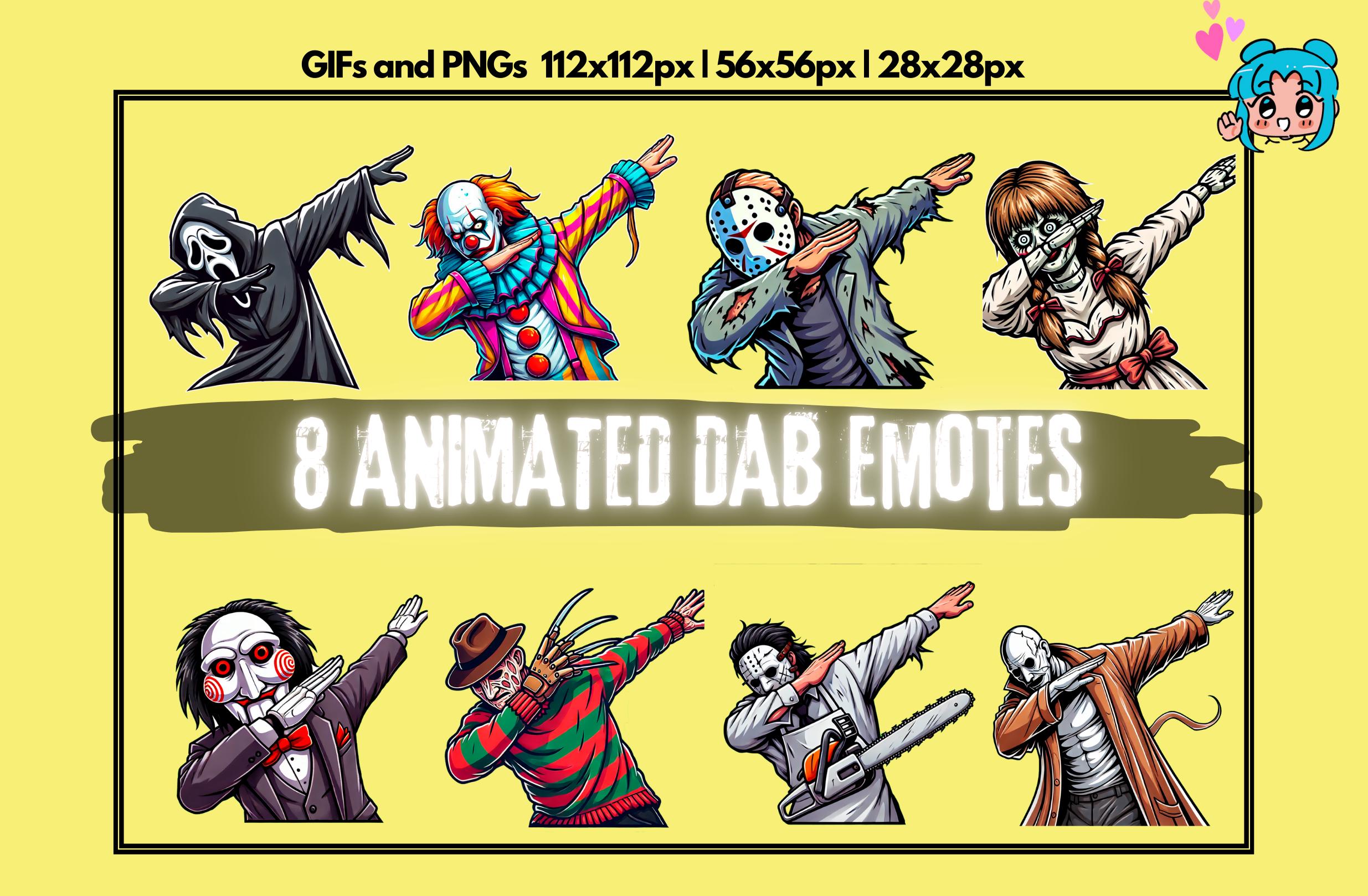 65 Animated Horror Twitch Emotes | Halloween Killer Emotes Pack | Movie ...