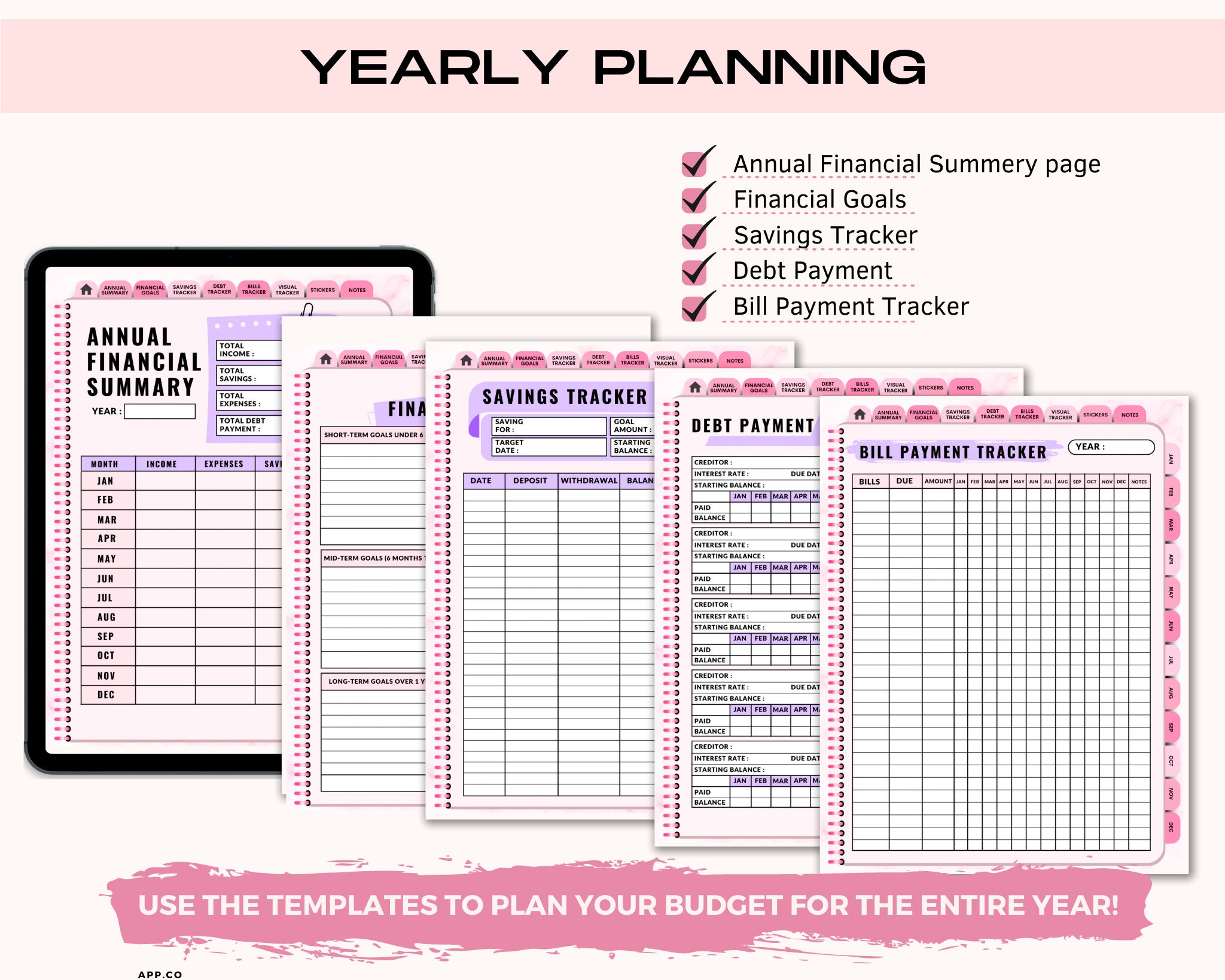 Budget Planner Digital Budget Planner Budget Planner Ipad - Etsy