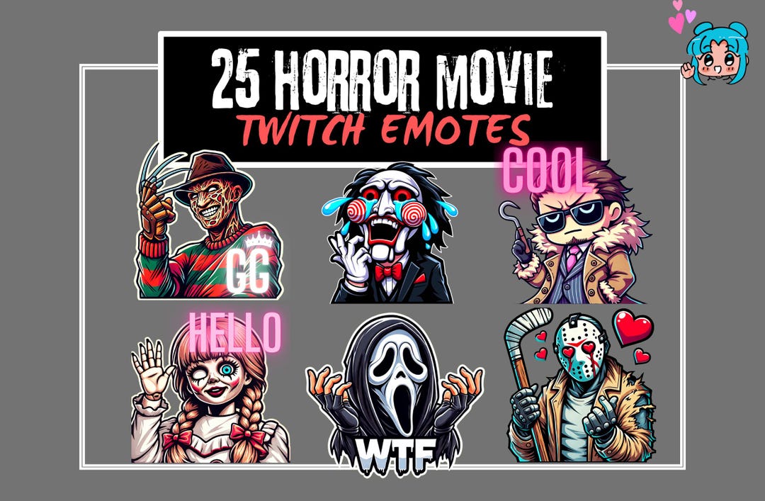 25 Halloween Emotes | Twitch Emotes | Horror Movie Emotes | Emotes Pack ...