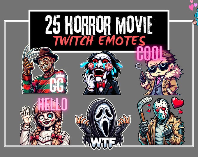 25 Halloween Emotes | Twitch Emotes | Horror Movie Emotes | Emotes Pack ...