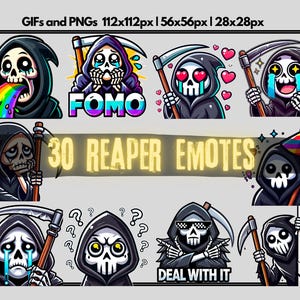 46 Twitch Emotes | Reaper Mega Bundle | Twitch Emotes Animated ...