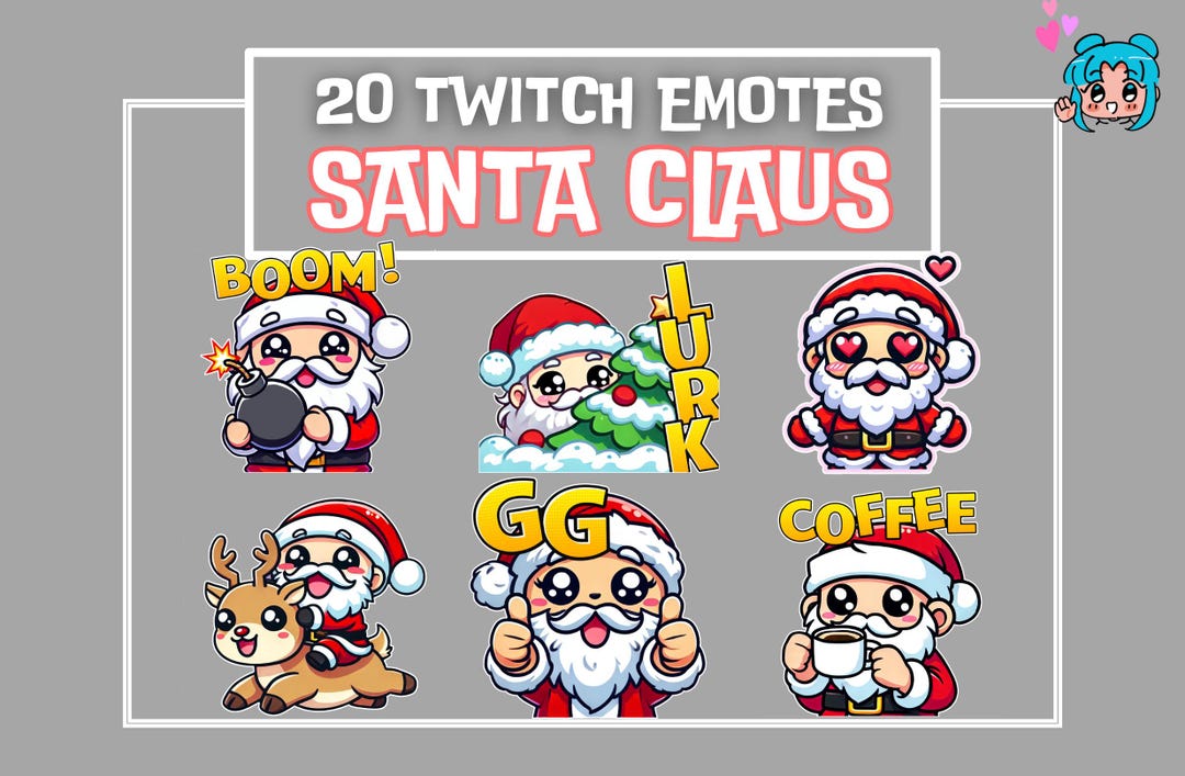 20 Santa Claus Emotes for Twitch | Christmas Emotes | Twitch Emotes ...