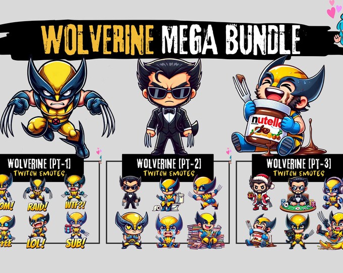 Wolverine Mega Bundle Twitch Emotes | Emotes Twitch | Chibi Emotes ...