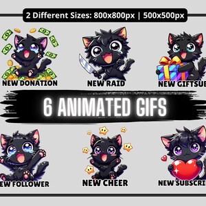 6 Twitch Alerts | Chibi Cat Alerts | Stream Alerts | Twitch Animated ...