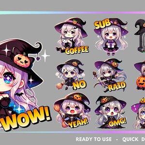 20 Cute Witch Emotes | Twitch Emotes | Halloween Emotes | Witch Emotes ...