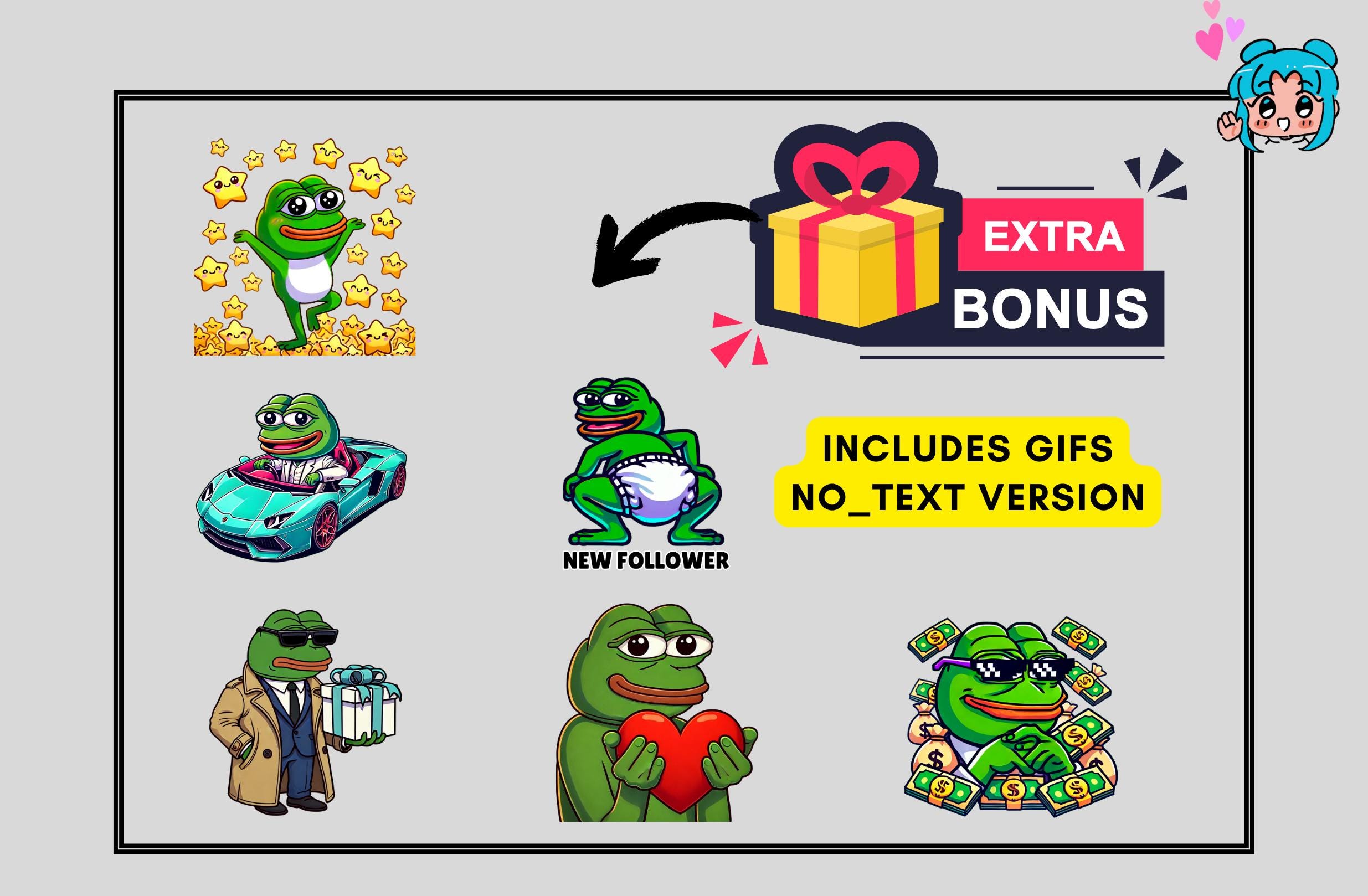 6 Twitch Alerts | Meme Frog Alerts | Stream Alerts | Twitch Animated ...