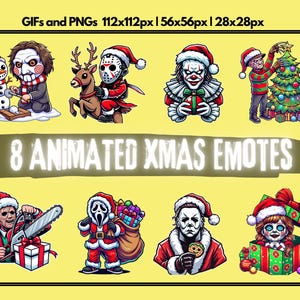 65 Animated Horror Twitch Emotes | Halloween Killer Emotes Pack | Movie ...