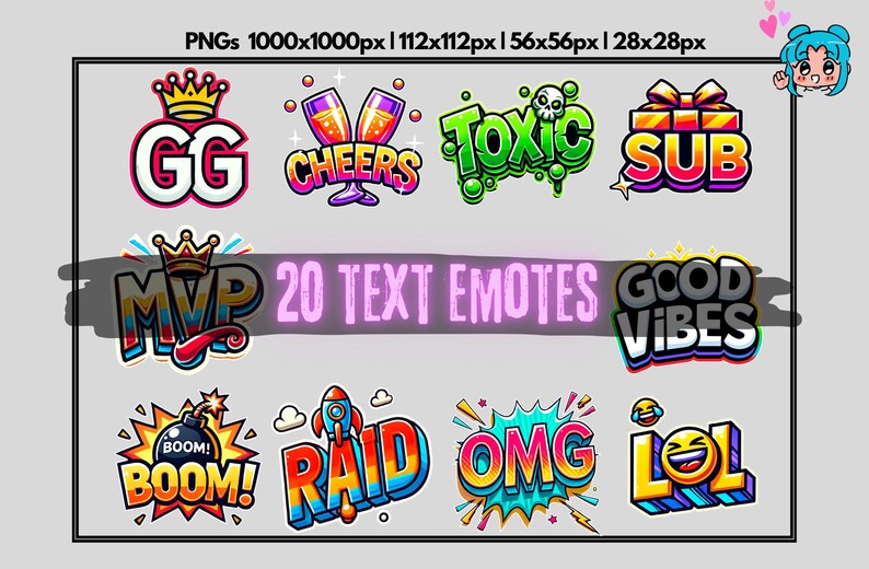20 Twitch Emotes | Text Emotes | Twitch Emotes Pack | Emotes Twitch ...