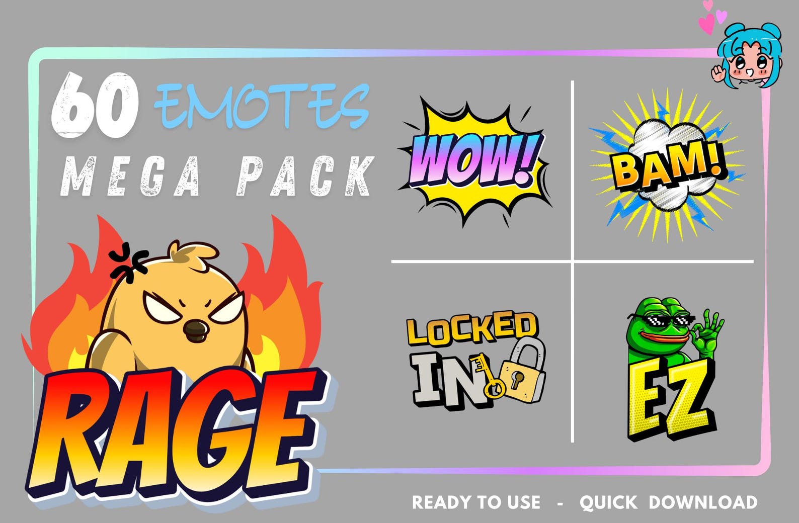 60 Text Emotes Twitch Emotes Text Emotes Mega Pack Emotes Pack Discord ...