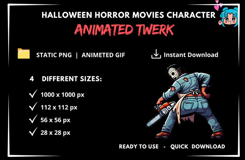 Leatherface Animated Twerk Emote | Twitch Emotes | Emotes Twerk ...