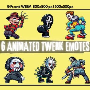 65 Animated Horror Twitch Emotes | Halloween Killer Emotes Pack | Movie ...