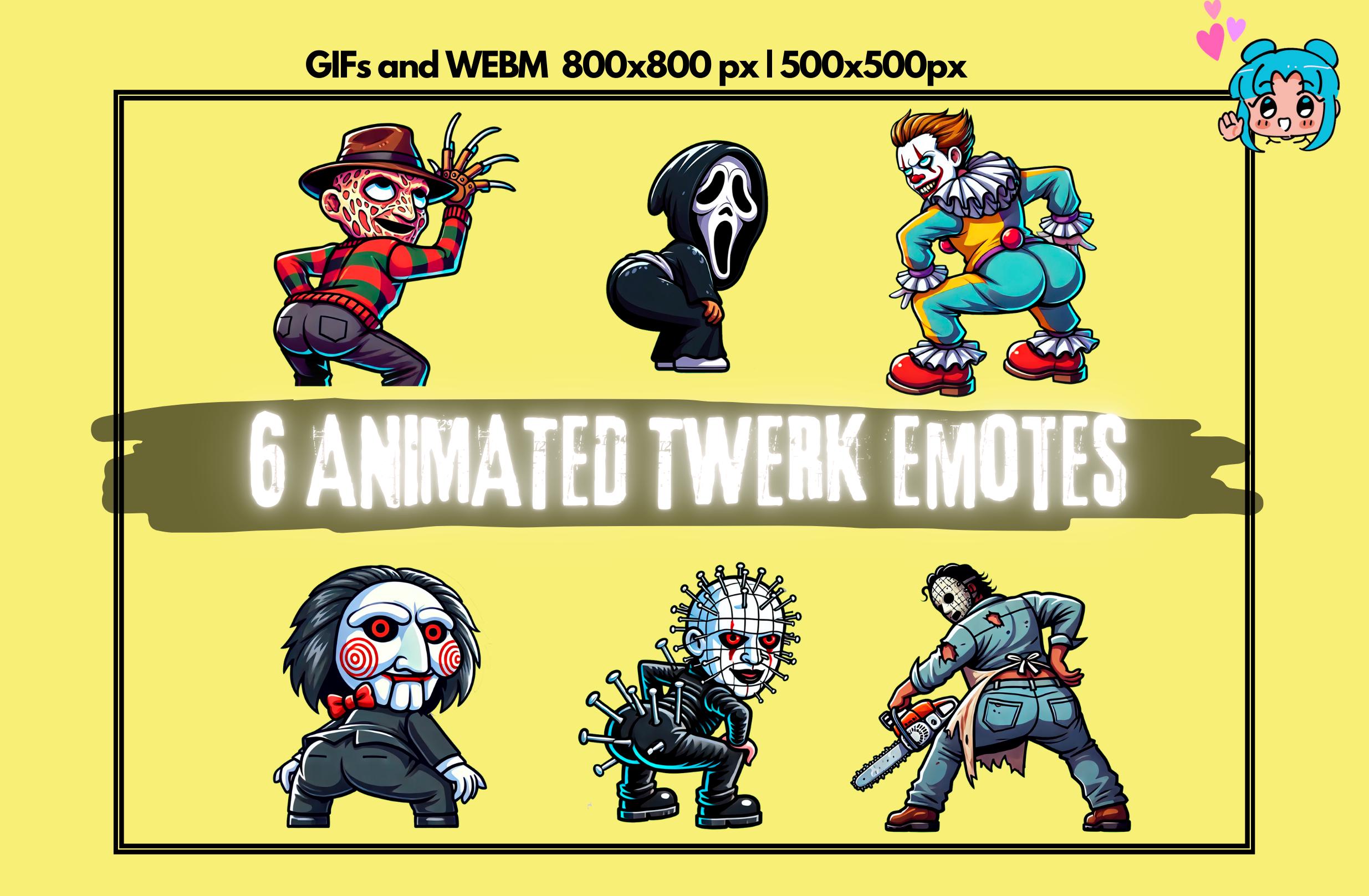 65 Animated Horror Twitch Emotes | Halloween Killer Emotes Pack | Movie ...
