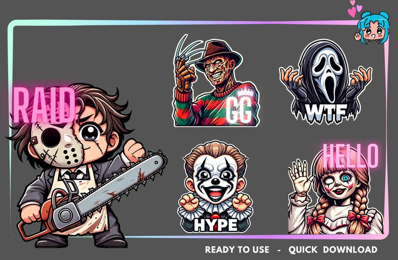 25 Halloween Emotes | Twitch Emotes | Horror Movie Emotes | Emotes Pack ...